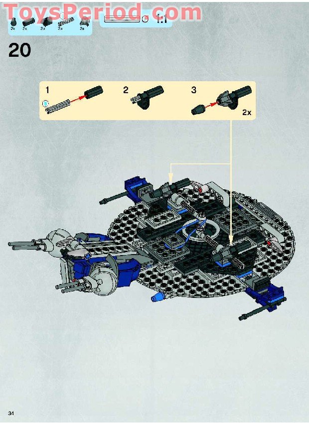 LEGO 7678 Droid Gunship Instructions and Parts List