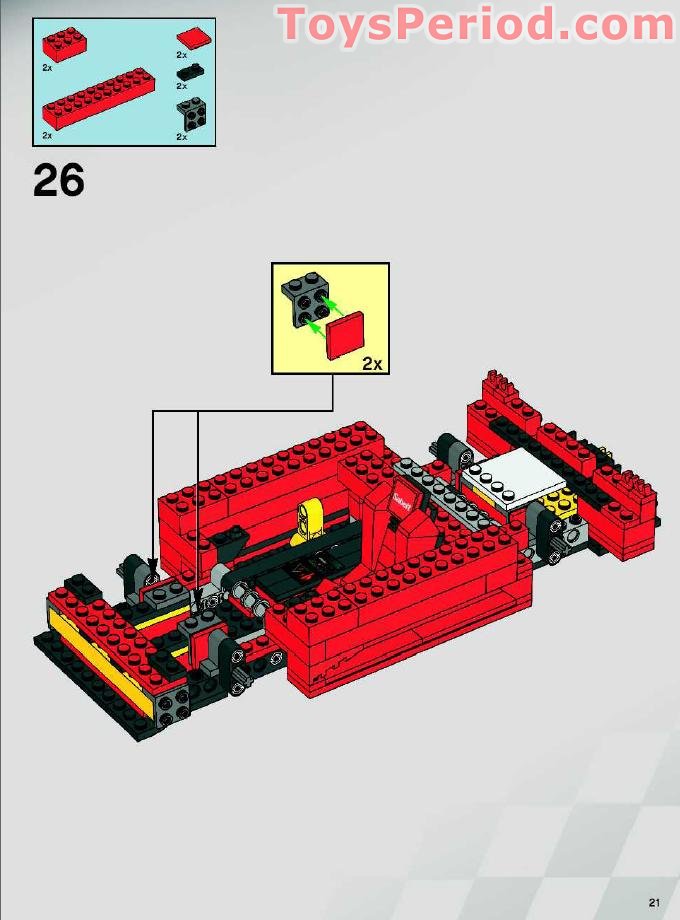 LEGO 8143 Ferrari 1:17 F430 Challenge Instructions and Parts List