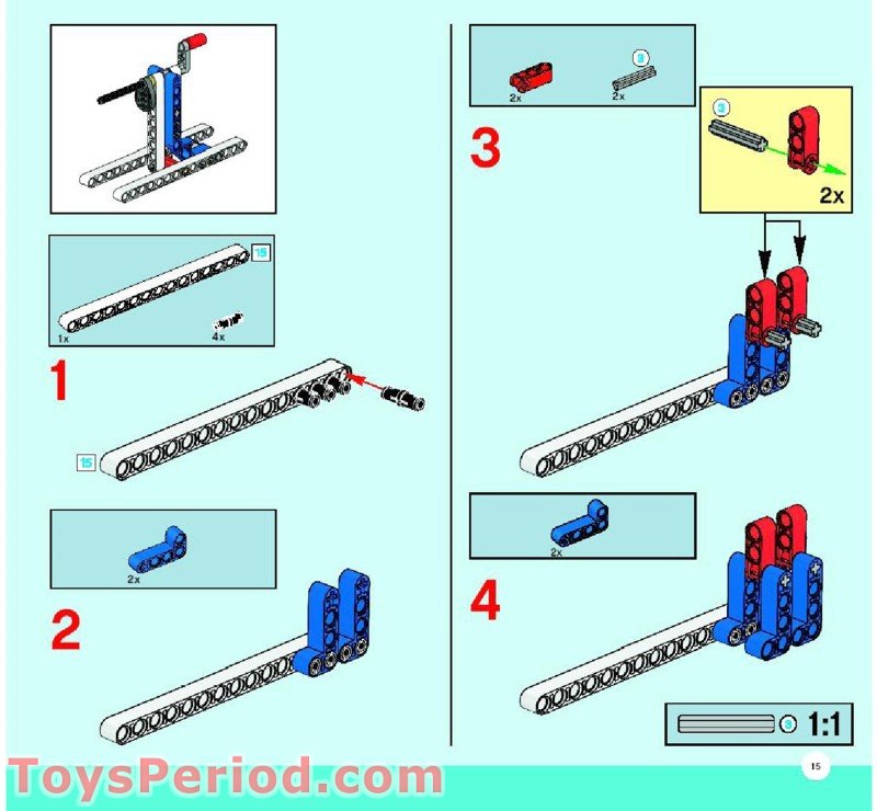 LEGO 9686-1 Simple and Motorized Mechanisms Base Set Instructions and Parts List