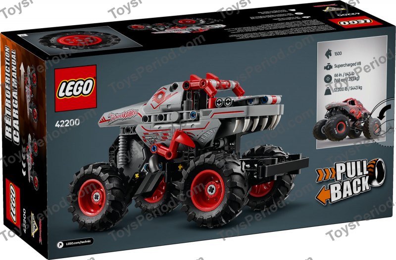 LEGO 42200 Monster Jam ThunderROARus Pull-Back Set Parts List