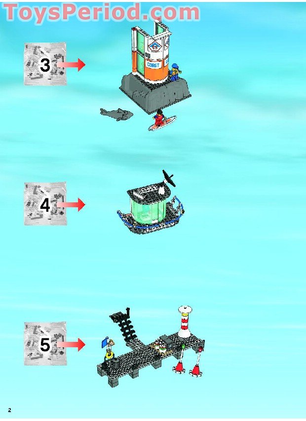 LEGO 7739 Coast Guard Patrol Boat and Tower Instructions and Parts List