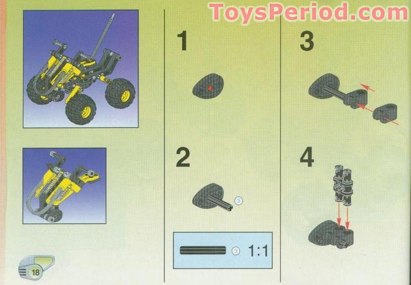 LEGO 8240 Slammer Stunt Bike Instructions and Parts List
