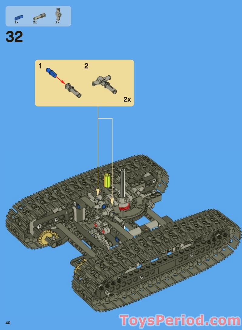 LEGO 8043 Motorized Excavator Instructions and Parts List