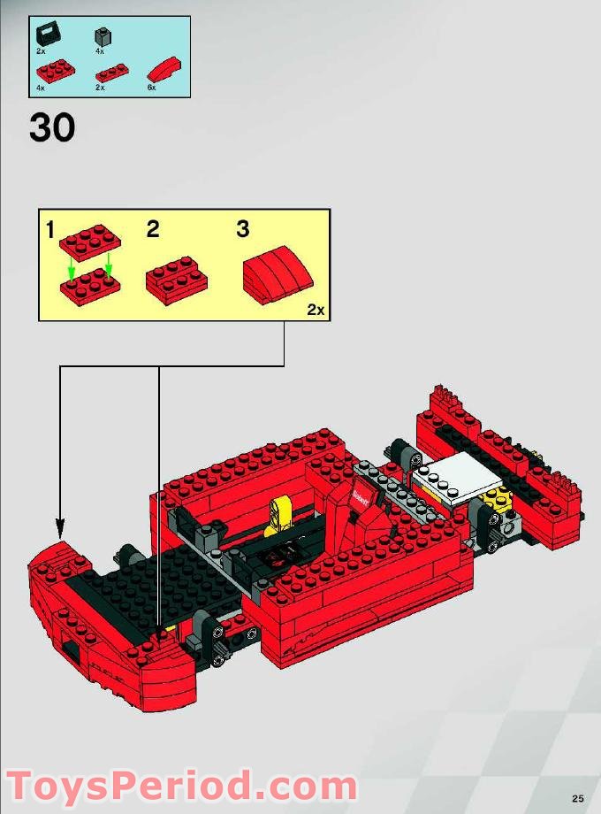 LEGO 8143 Ferrari 1:17 F430 Challenge Instructions and Parts List
