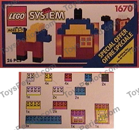 LEGO 1670 Basic Building Set Trial Size Instructions and Parts List