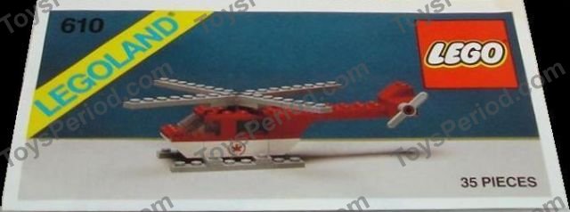 LEGO 610-2 Rescue Helicopter Set Parts List