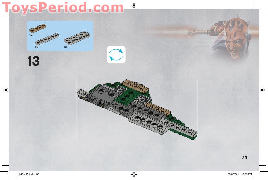 LEGO 9494 Anakin's Jedi Interceptor Instructions and Parts List