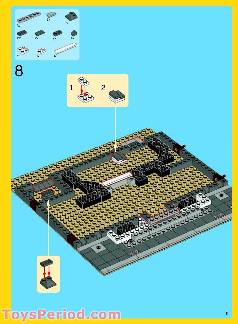 LEGO 10224 Town Hall Instructions and Parts List