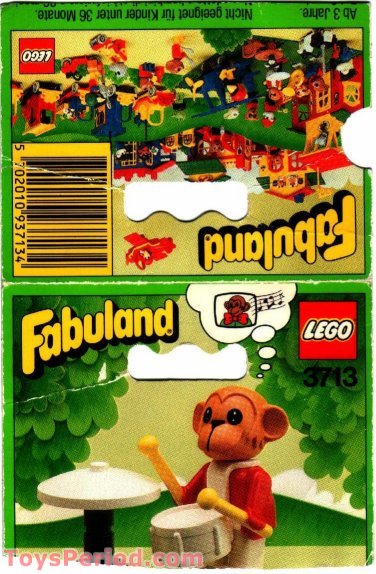 LEGO 3713 Gabriel Monkey with Drums Instructions and Parts List