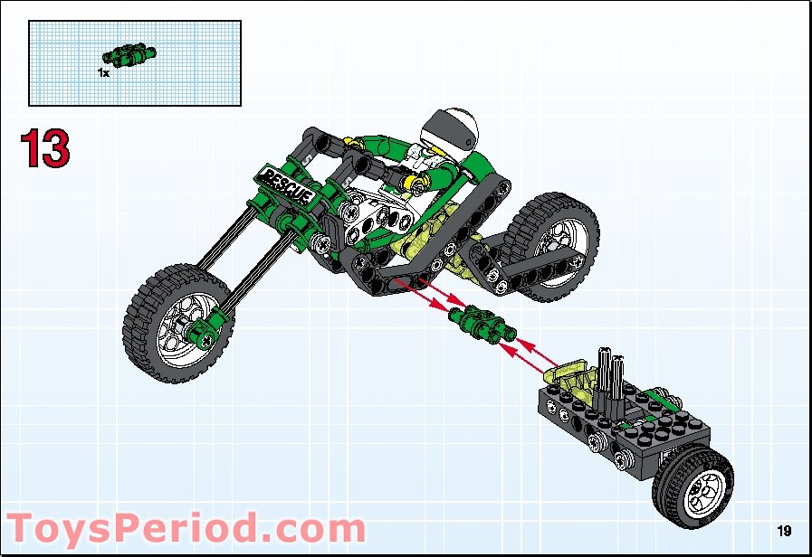 LEGO 8255 Rescue Bike Instructions and Parts List