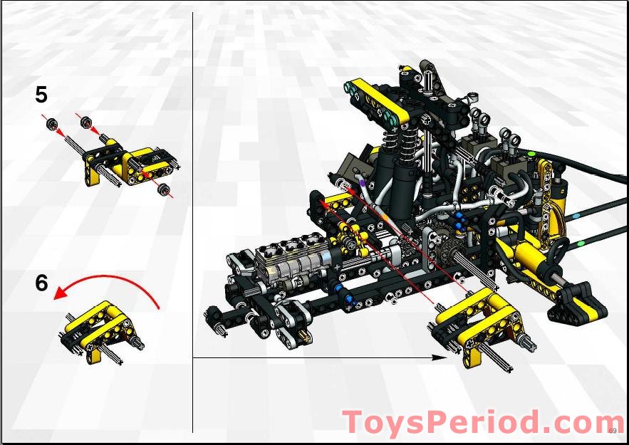 LEGO 8455 Back-hoe Loader (Backhoe) Instructions and Parts List