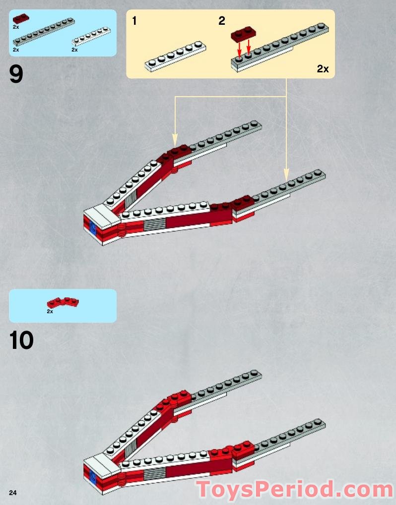 LEGO 9493 X-wing Starfighter Instructions and Parts List