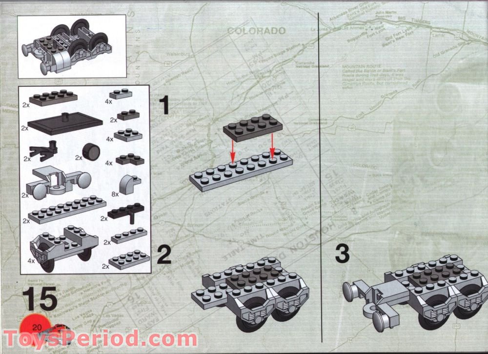 LEGO 10025 Santa Fe Cars - Set I, Mail or Baggage Car Instructions and ...