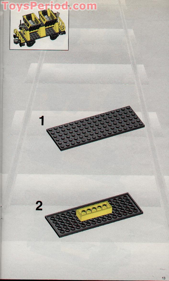 LEGO 2126 Train Cars Instructions and Parts List