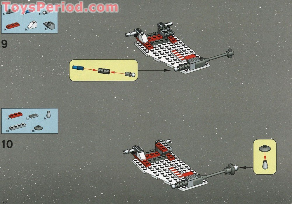 LEGO 6212 X-Wing Fighter Instructions and Parts List