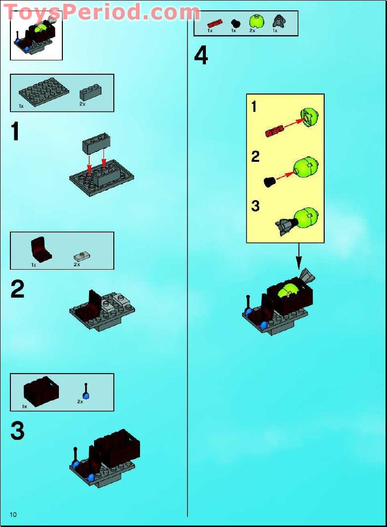 LEGO 7709 Sentai Fortress Instructions and Parts List