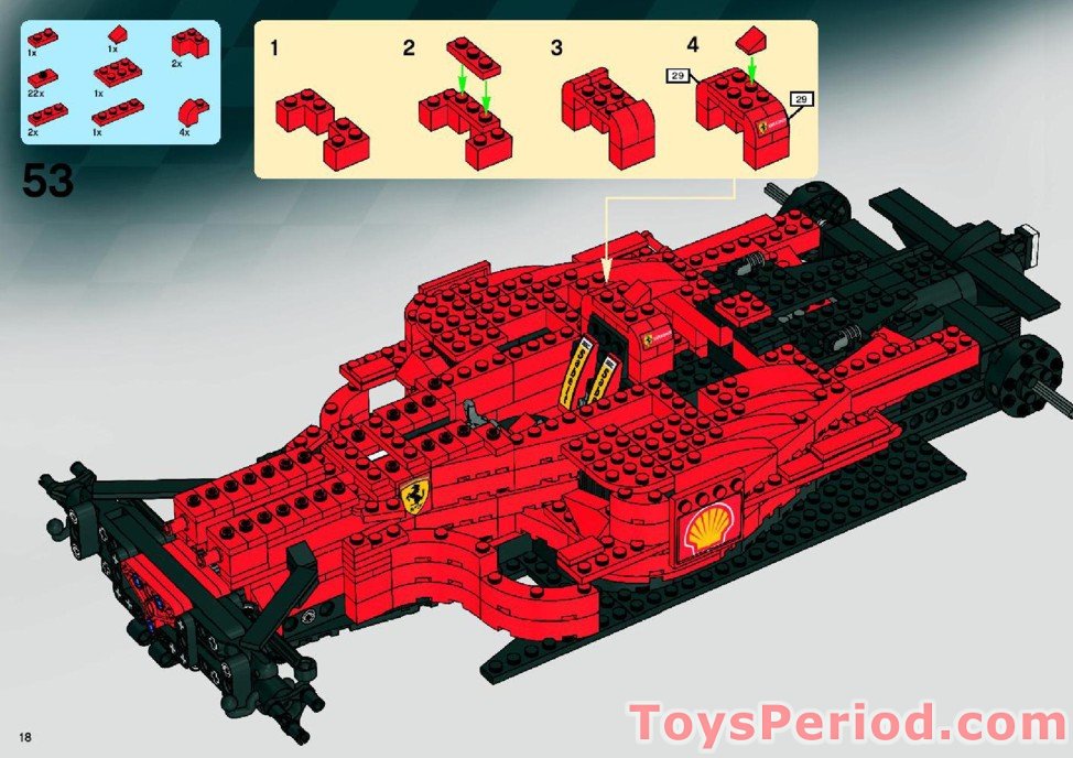 LEGO 8157 Ferrari F1 1:9 Instructions and Parts List
