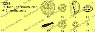 LEGO 1234-1 Gear Wheel Assortment Set Parts List