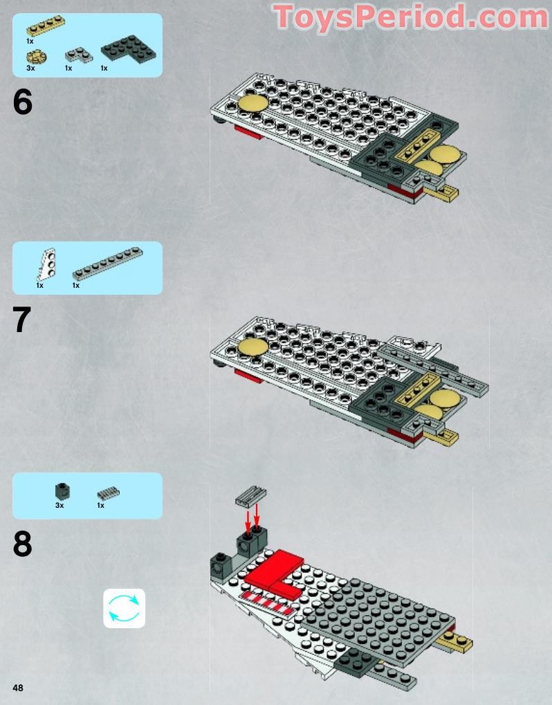 LEGO 9493 X-wing Starfighter Instructions and Parts List