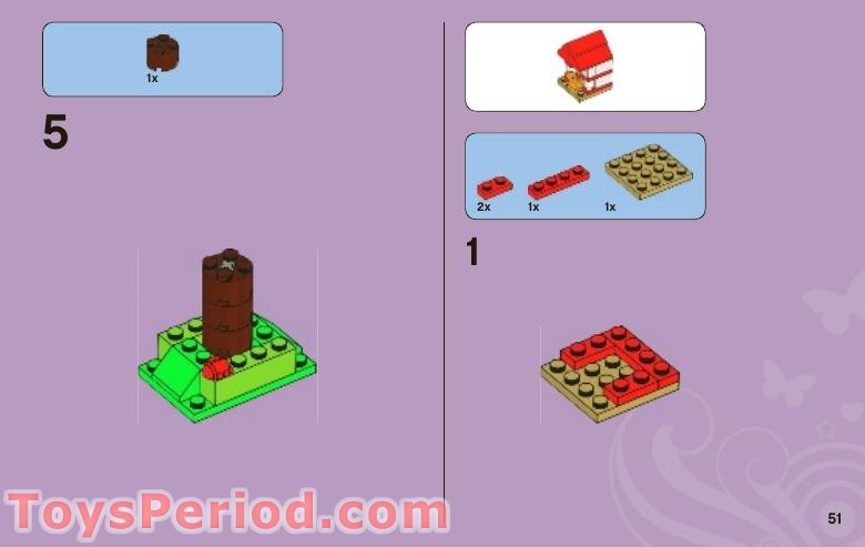 LEGO 3065 Olivia's Tree House Instructions and Parts List