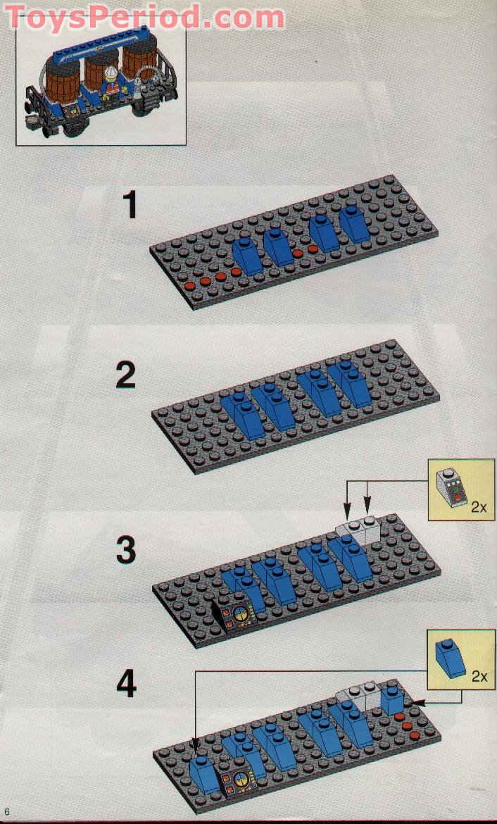 LEGO 2126 Train Cars Instructions and Parts List