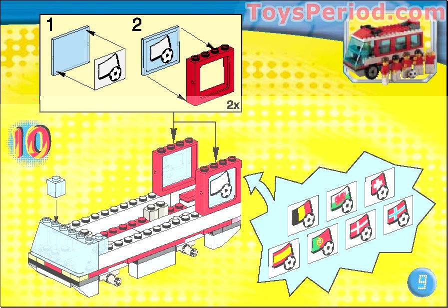 LEGO 3407 Red Bus Instructions and Parts List
