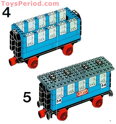 LEGO 137-2 Passenger Sleeping Car Instructions and Parts List