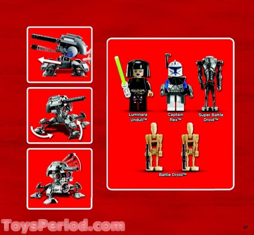 LEGO 7869 Battle for Geonosis Instructions and Parts List