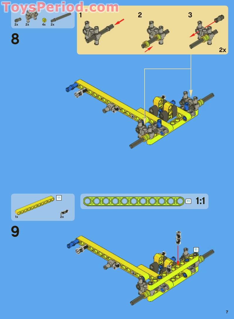 LEGO 8069 Backhoe Loader Instructions and Parts List