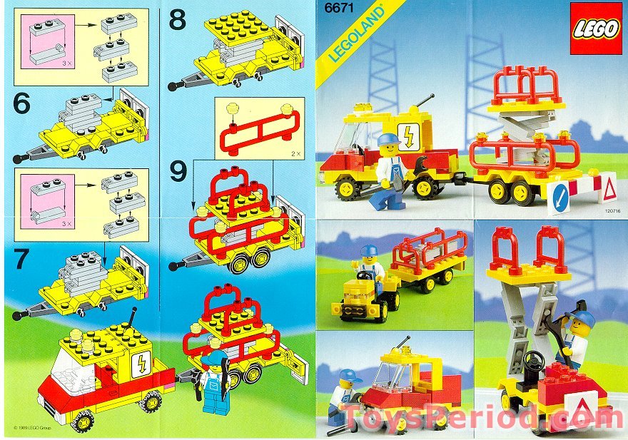 LEGO 6671 Utility Repair Lift Instructions and Parts List
