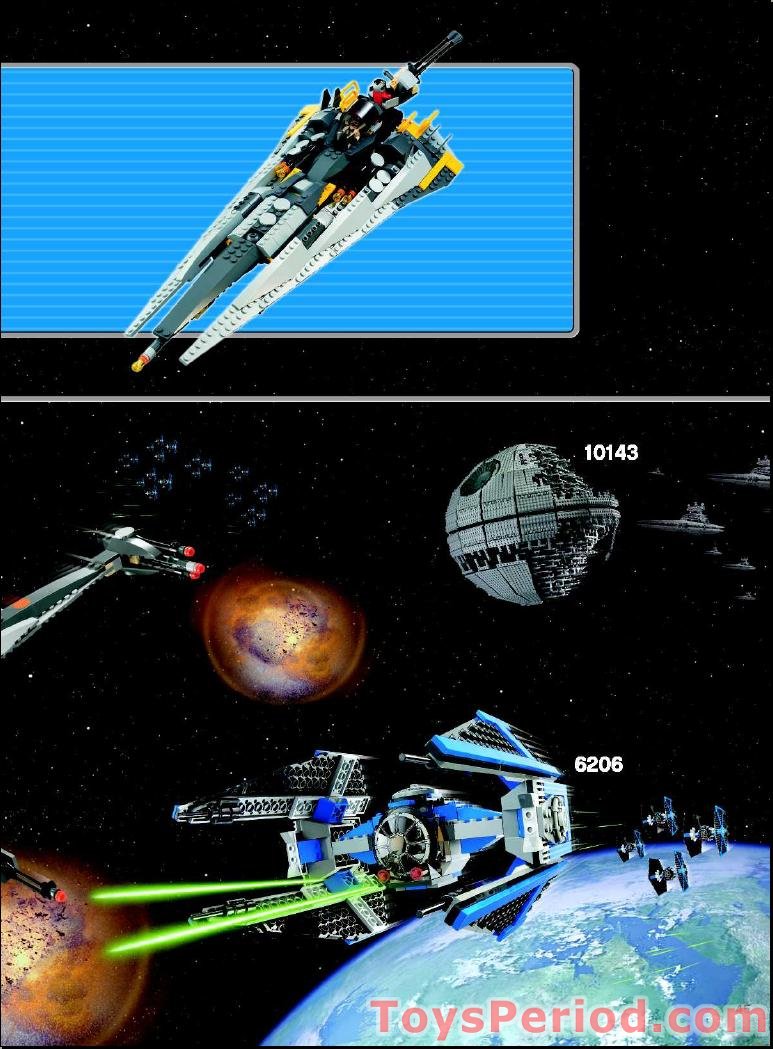 LEGO 6208 B-Wing Fighter Instructions and Parts List