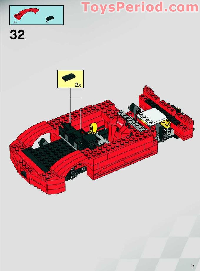LEGO 8143 Ferrari 1:17 F430 Challenge Instructions and Parts List