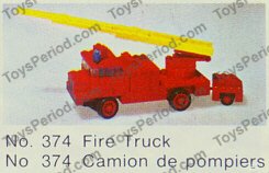 LEGO 374-2 Fire Engine Instructions and Parts List
