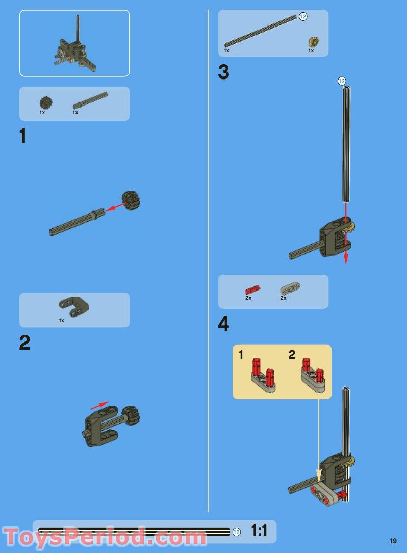 LEGO 8043 Motorized Excavator Instructions and Parts List