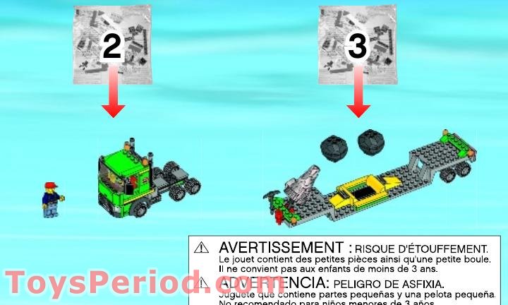 LEGO 4203 Excavator Transport Instructions and Parts List