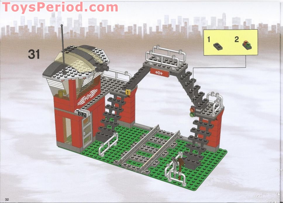 LEGO 10128 Train Level Crossing Instructions and Parts List