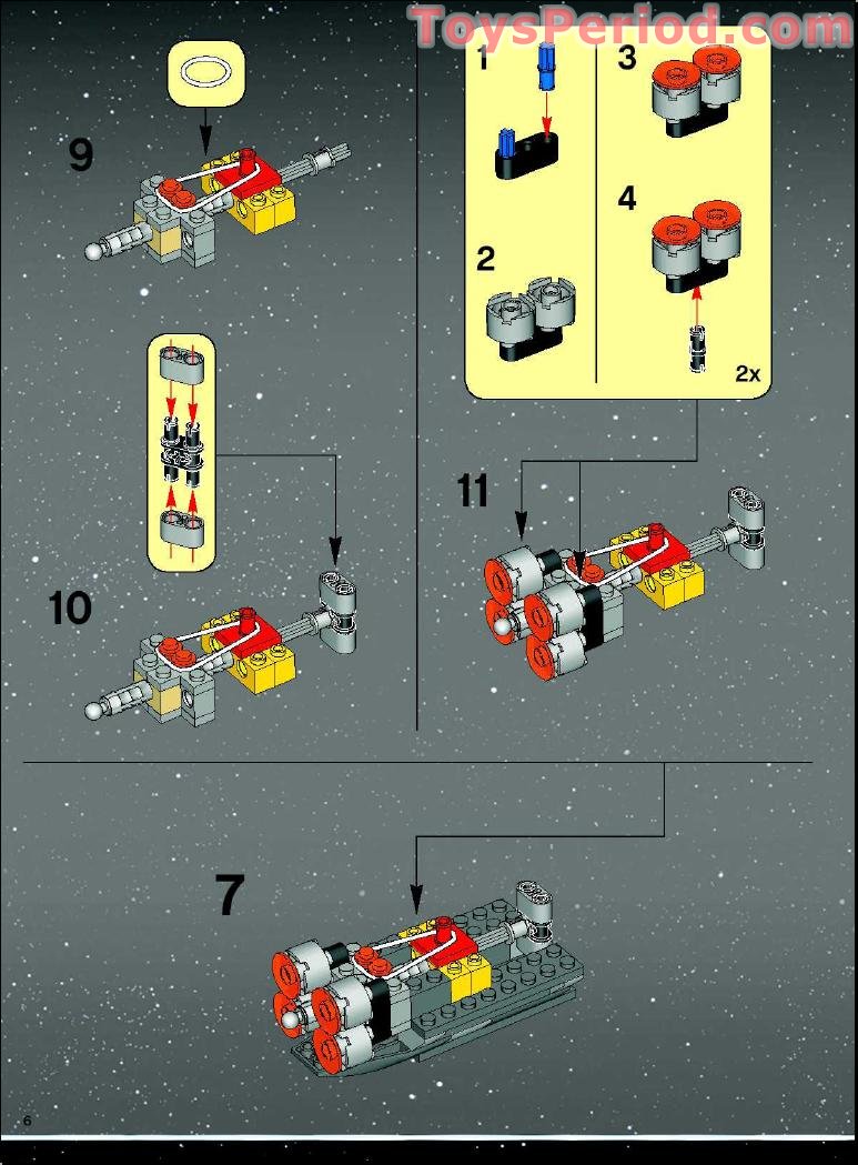 LEGO 6208 B-Wing Fighter Instructions and Parts List