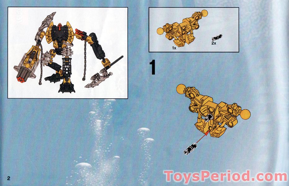 LEGO 8912 Toa Mahri Hewkii Instructions and Parts List