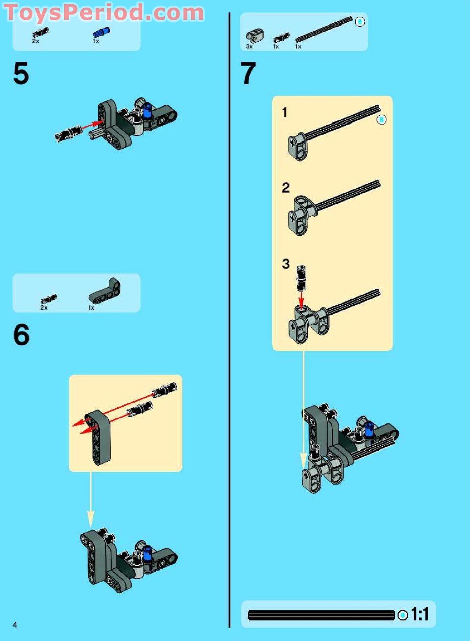 LEGO 8294 Excavator Instructions and Parts List