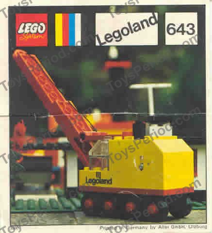 LEGO 643-2 Mobile Crane Instructions and Parts List