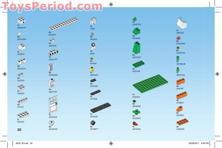 LEGO 4625 LEGO Pink Brick Box Instructions and Parts List