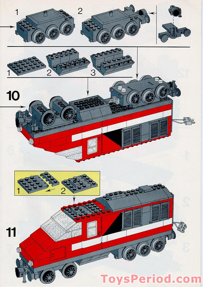 LEGO 7745 High-Speed City Express Passenger Train, 12v Instructions and Parts List