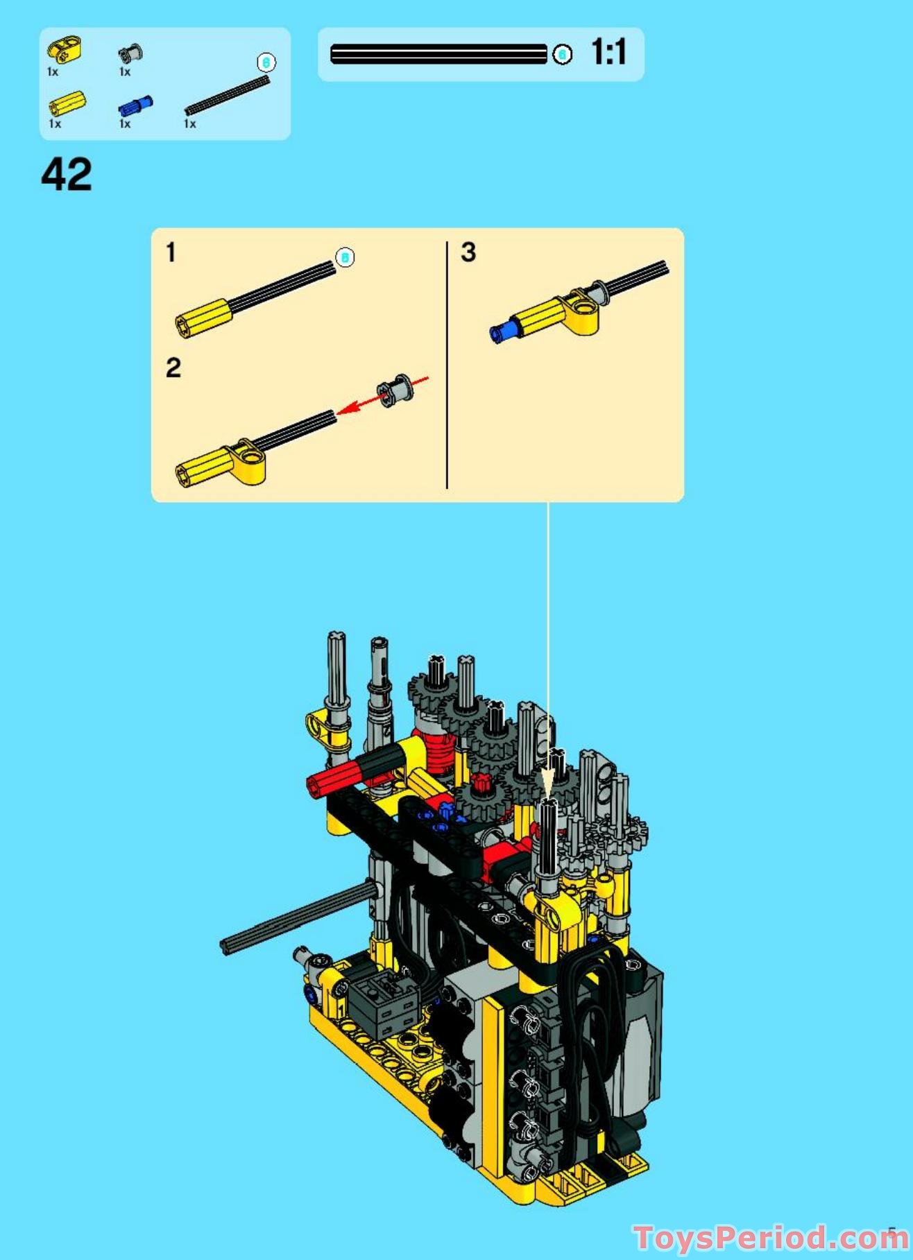 LEGO 8043 Motorized Excavator Instructions and Parts List