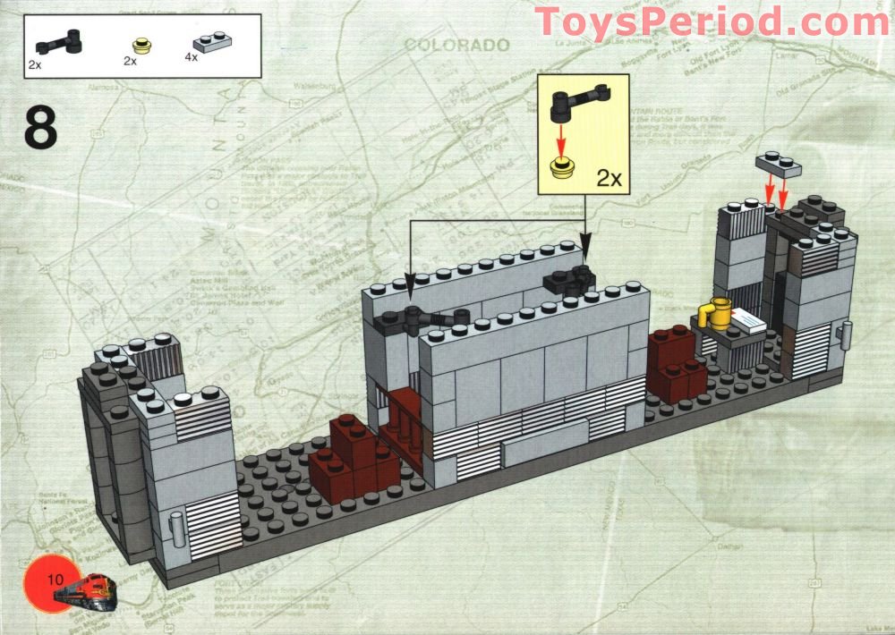 LEGO 10025 Santa Fe Cars - Set I, Mail or Baggage Car Instructions and ...
