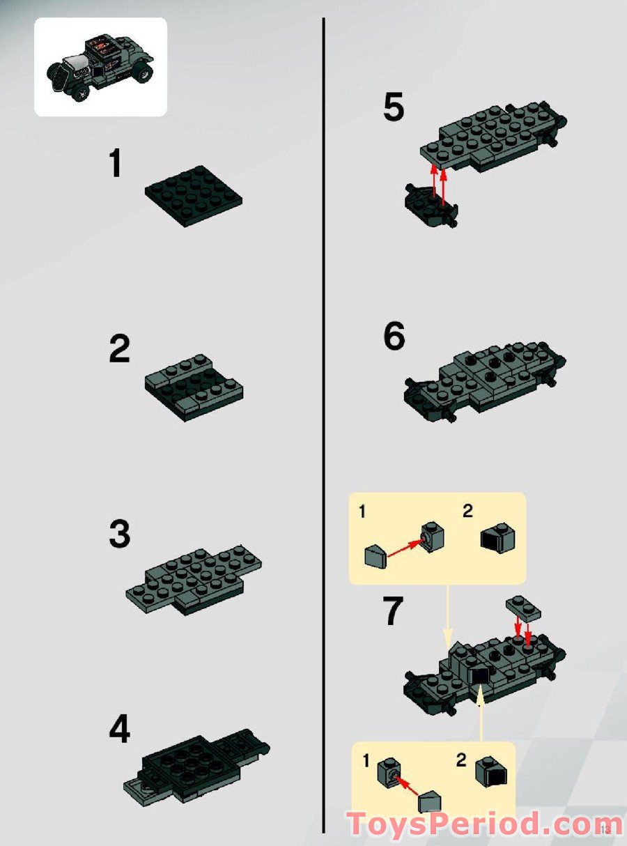 LEGO 8154 Brick Street Customs Instructions and Parts List