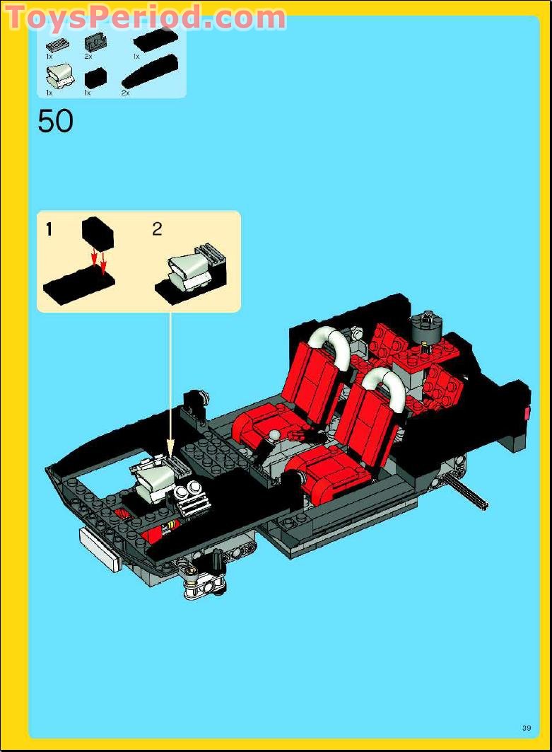 LEGO 4896 Roaring Roadster Instructions and Parts List