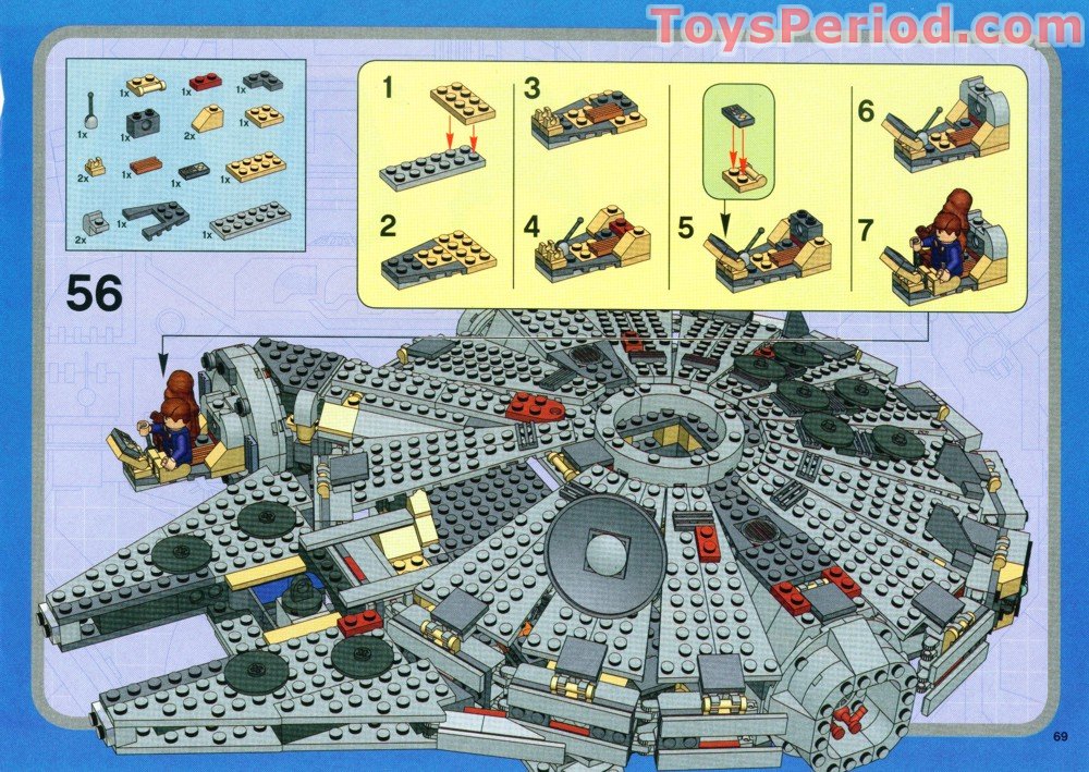 LEGO 4504-1 Millennium Falcon (Redesign), Blue Box Instructions and ...