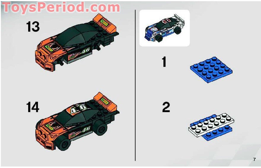 LEGO 8125 Thunder Raceway Instructions and Parts List