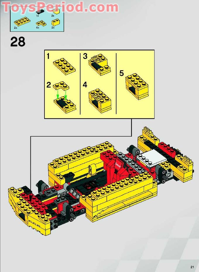 LEGO 8143 Ferrari 1:17 F430 Challenge Instructions and Parts List