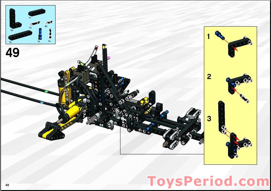 LEGO 8455 Back-hoe Loader (Backhoe) Instructions and Parts List